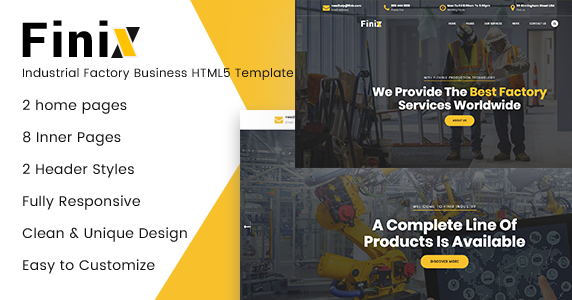 Finix Industrial And Construction Html Template Techydevs 7749