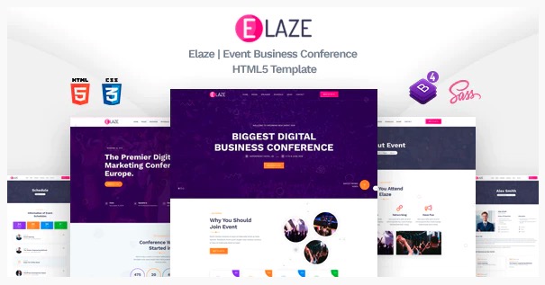 Elaze - Event Business Conference HTML5 Template | TechyDevs Elaze - Event Business Conference HTML5 Template | TechyDevs